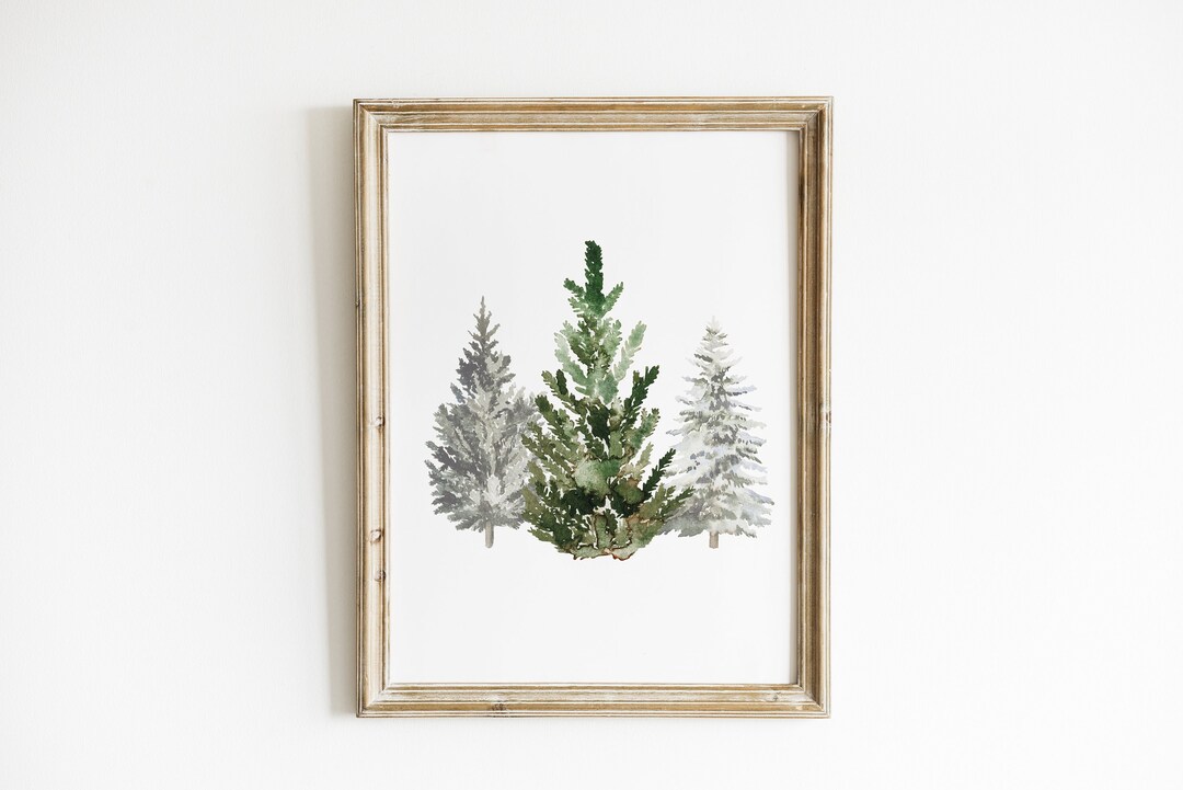Christmas Tree Print Evergreen Trees Watercolour Christmas Tree ...