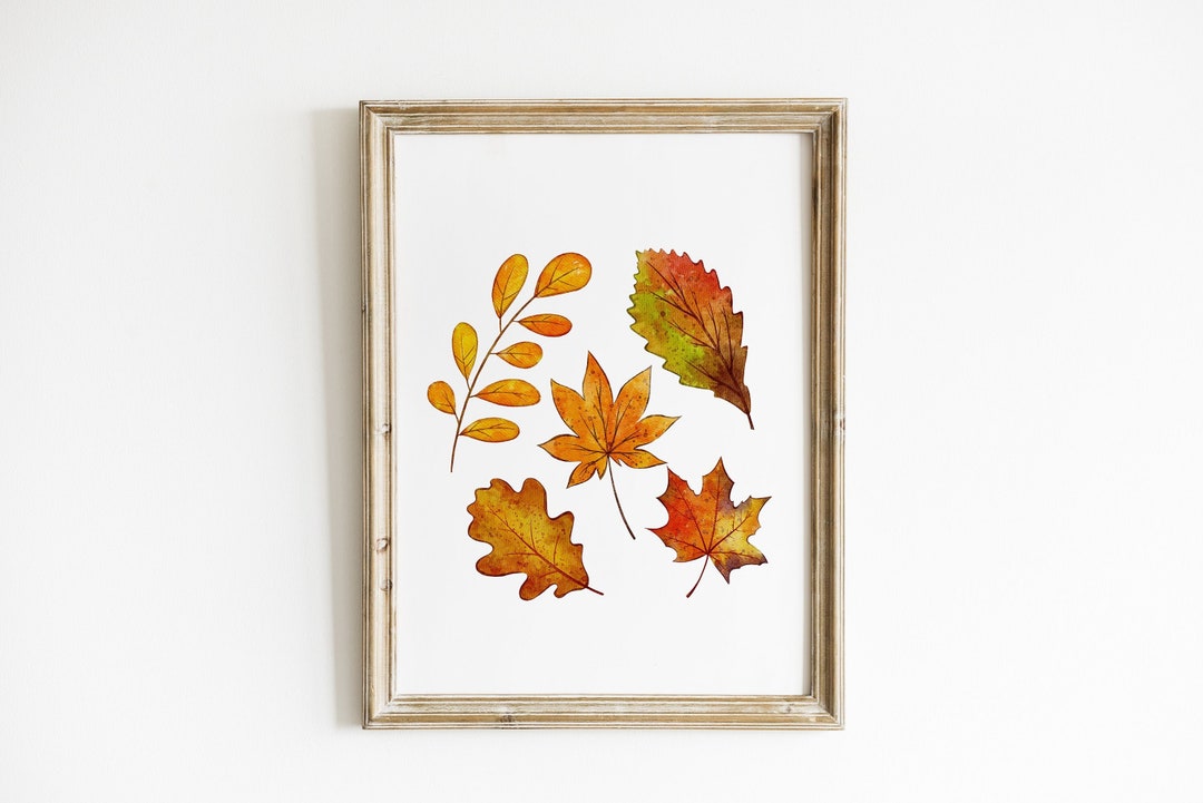 Fall Leaves Print PRINTABLE Autumn Decor Watercolour Fall - Etsy
