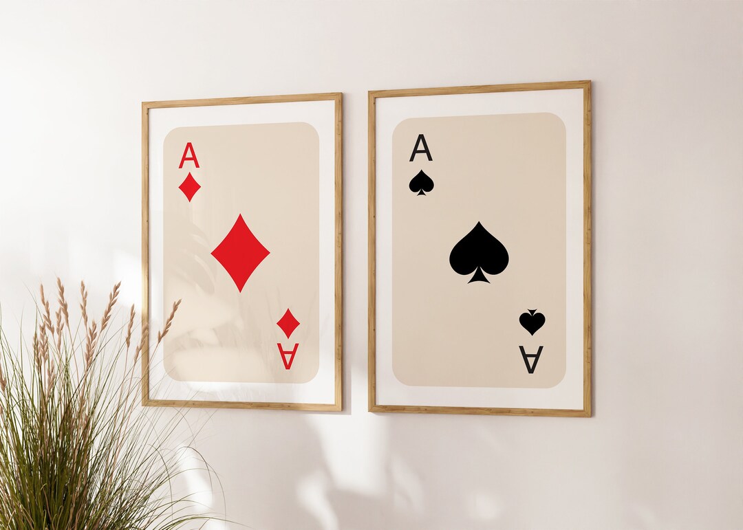Aces Playing Card Posters Retro Aesthetic Wall Art Trendy Retro Art ...