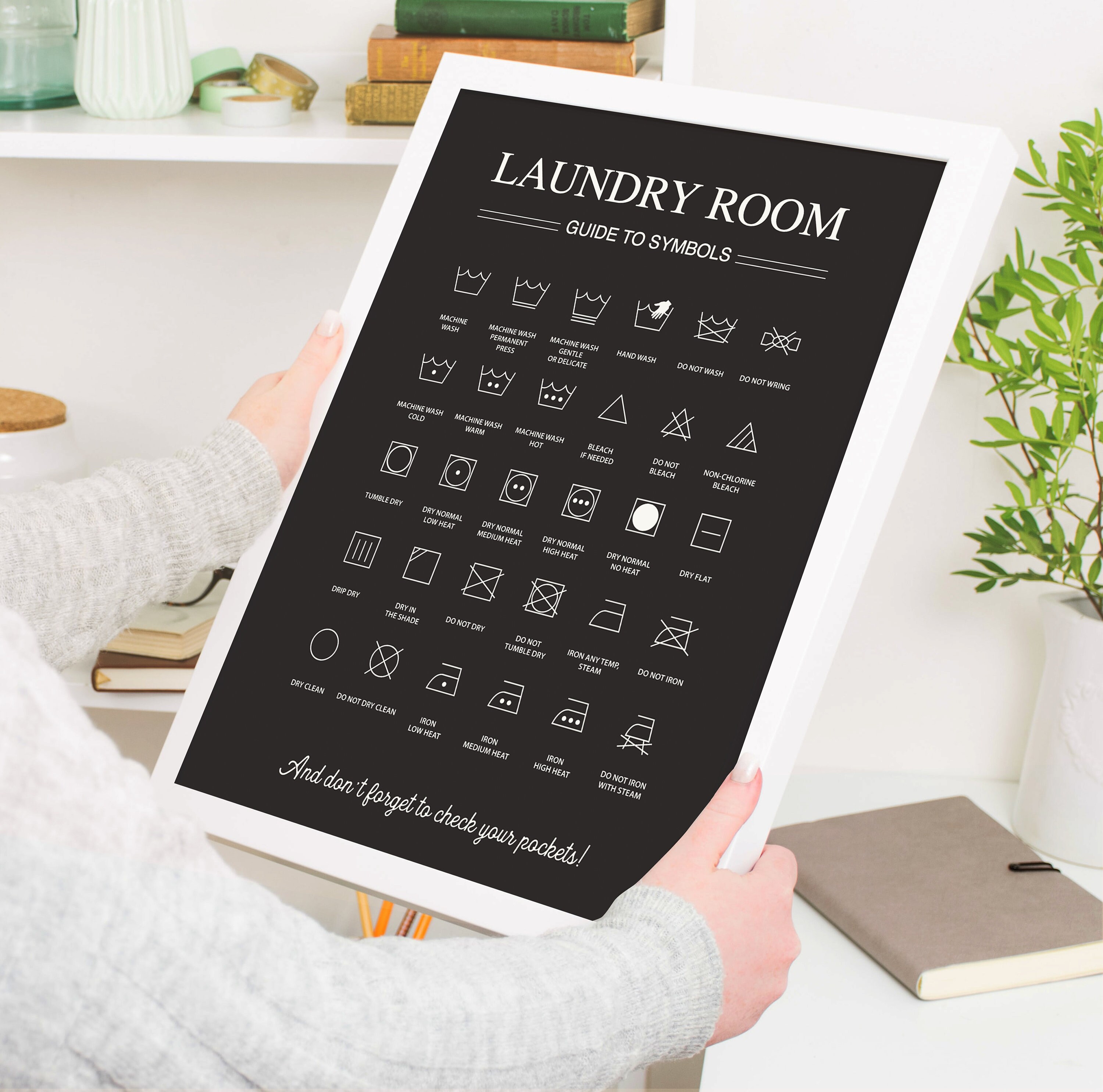 Laundry Symbols Laundry Room Printable Art Laundry Sign - Etsy