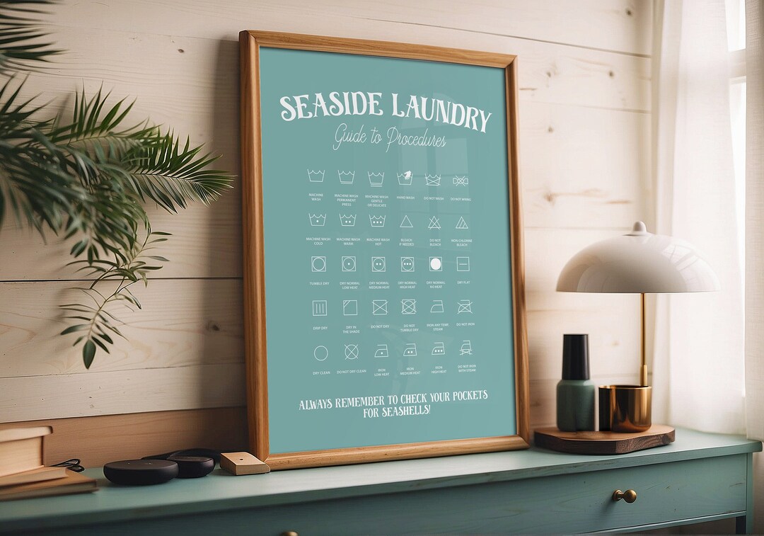 Seaside Laundry Room Print, Beach House Wall Art, Beach Sign, Beach ...