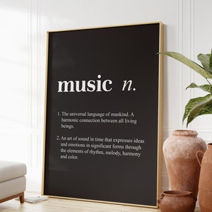 Music Art Print Music Definition Print Music Poster Gift for Music ...