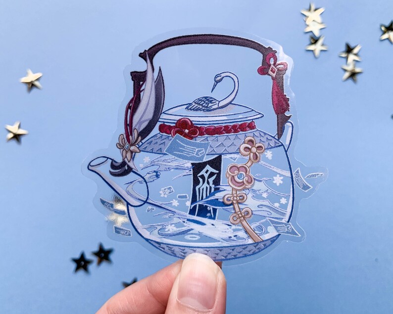 Genshin Impact Transparent Stickers - Etsy