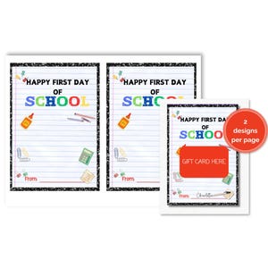 Printable Back to School Gift Card Holder for Teacher Instant Download ...