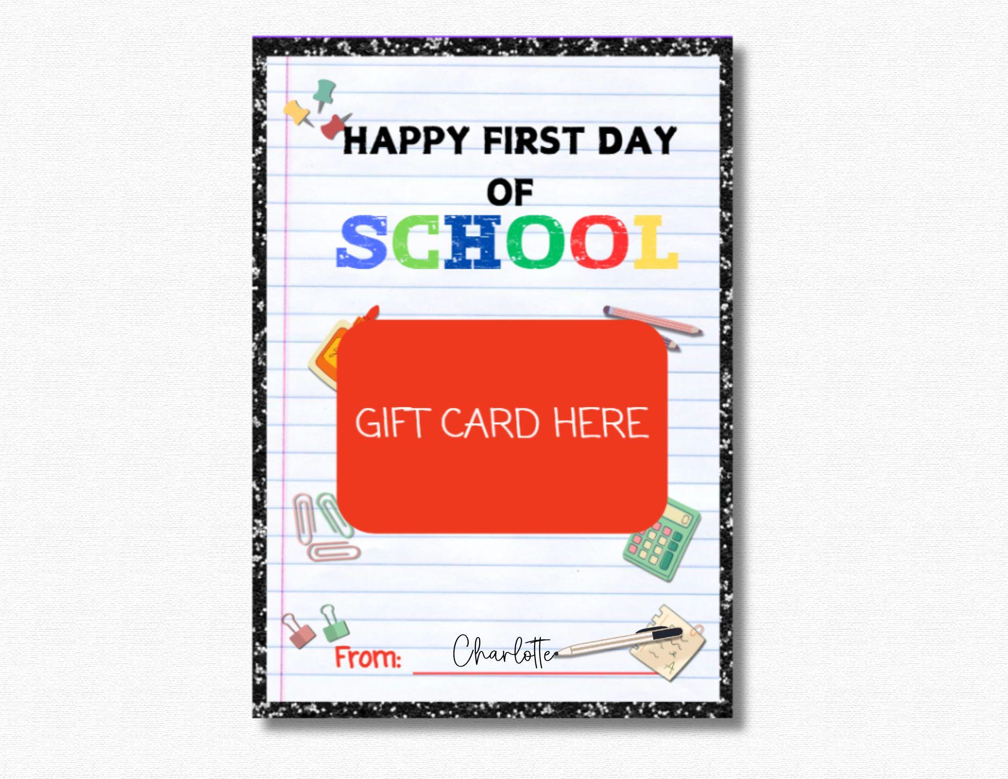 Printable Back to School Gift Card Holder for Teacher Instant Download ...