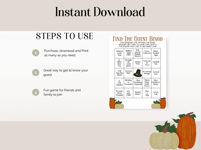 Thanksgiving Guess the Guest Who Bingo Game - Etsy