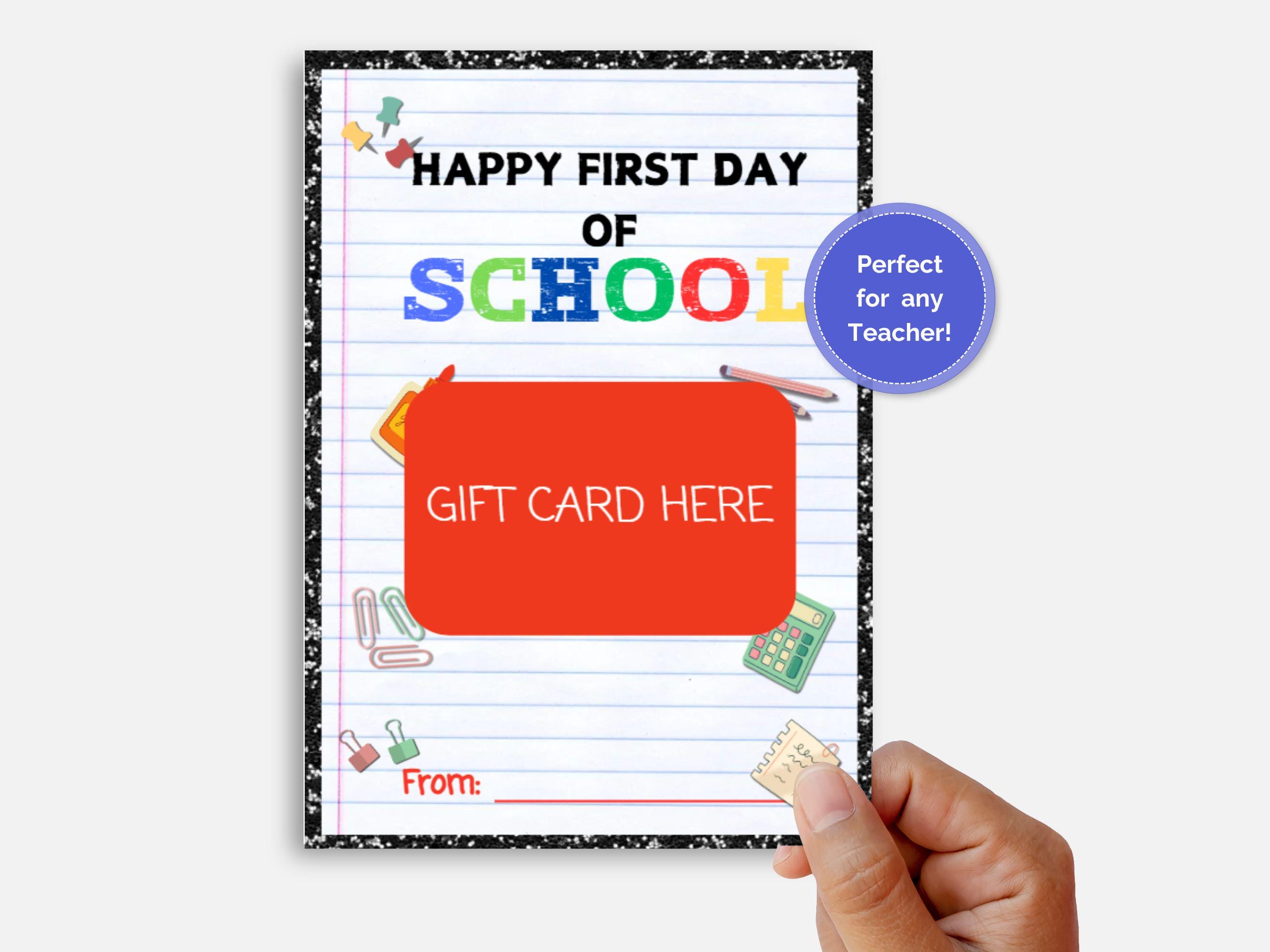 Printable Back to School Gift Card Holder for Teacher Instant Download ...