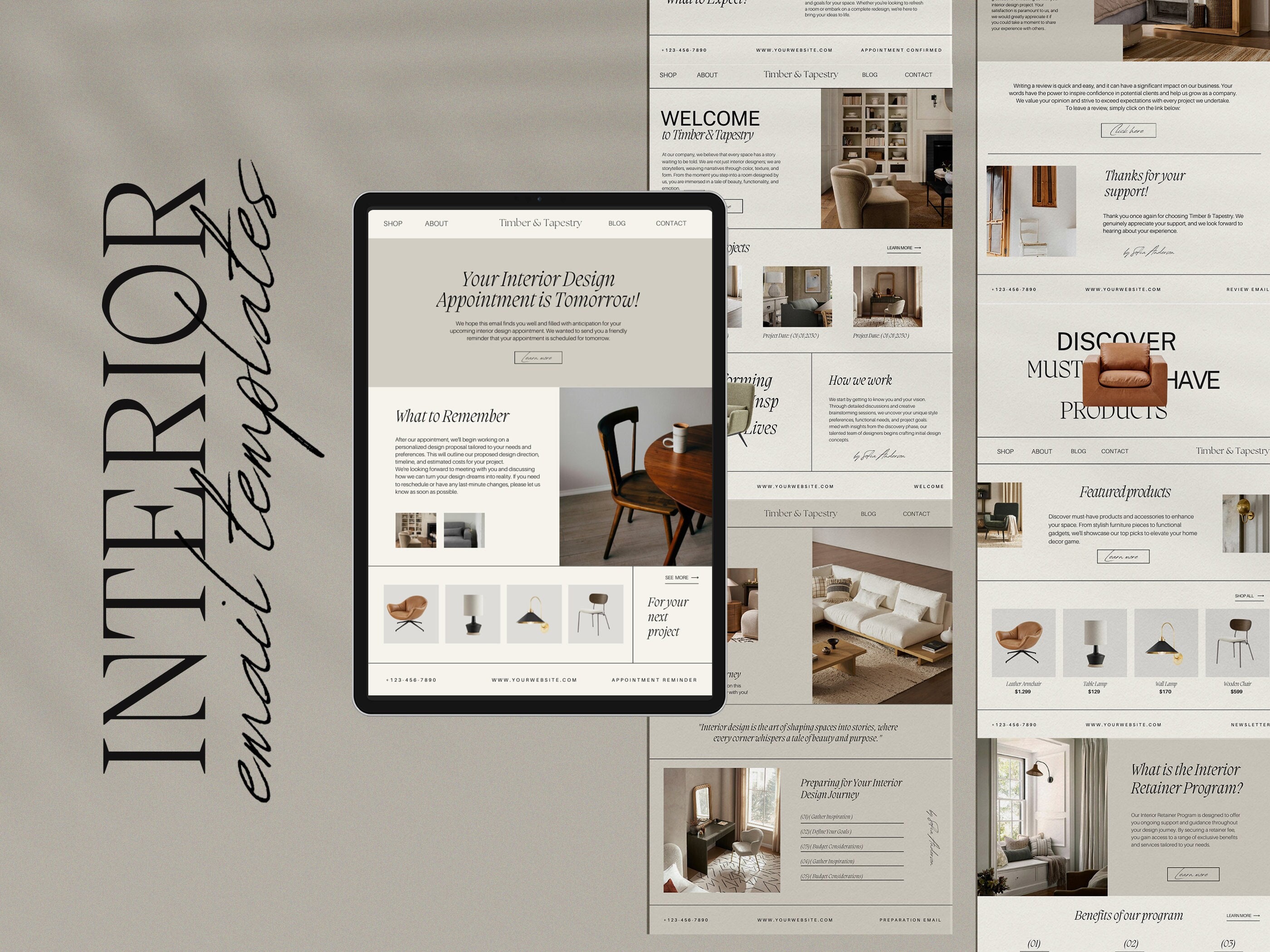 Canva Interior Design Email Template, Editable Canva Email Newsletter ...