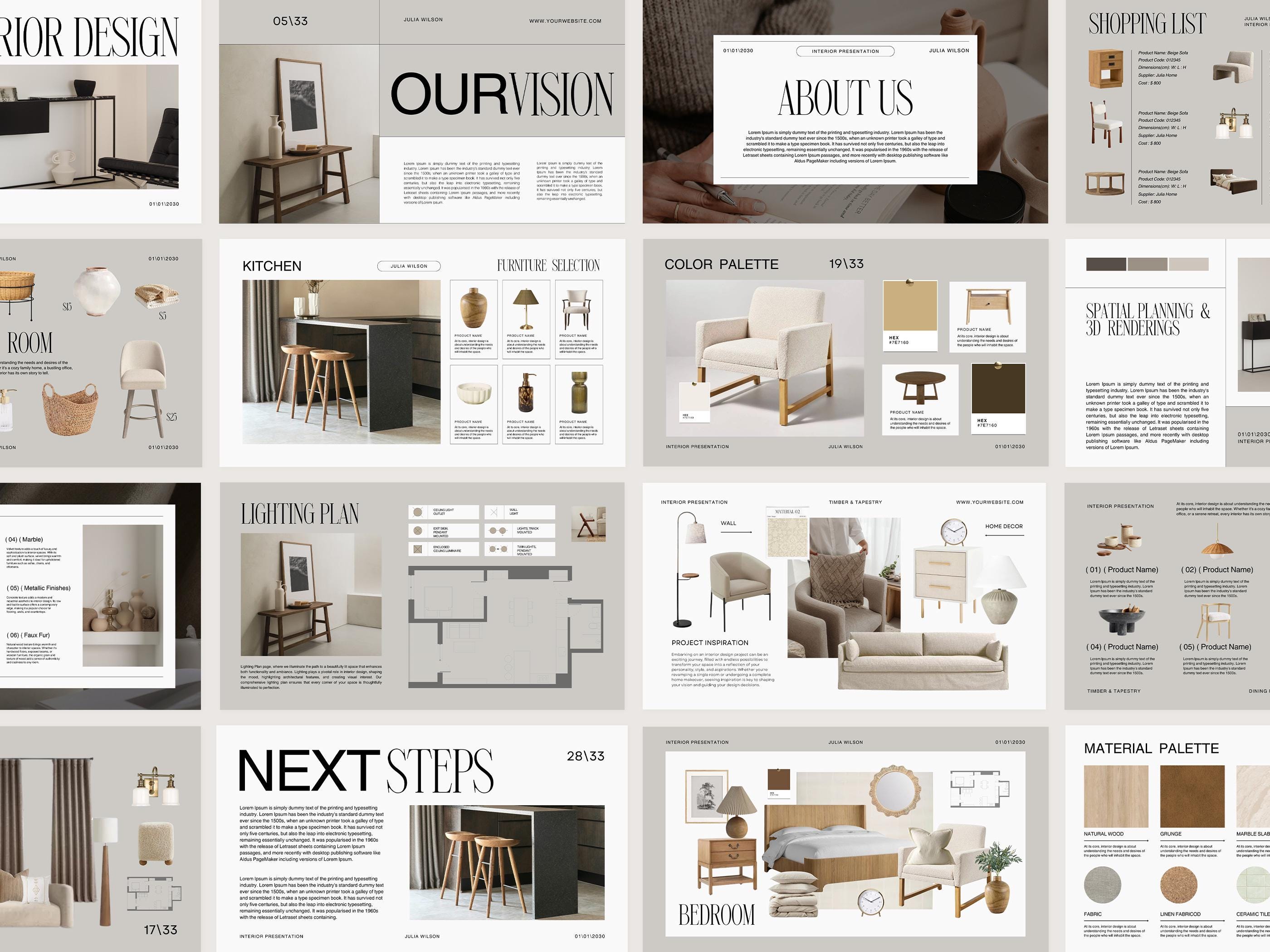 Interior Design Presentation Canva Template, Interior Designer Client ...