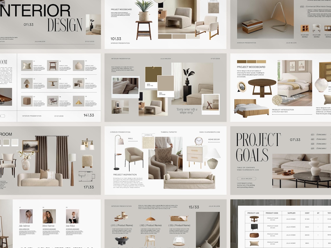 Interior Design Presentation Canva Template, Interior Designer Client ...