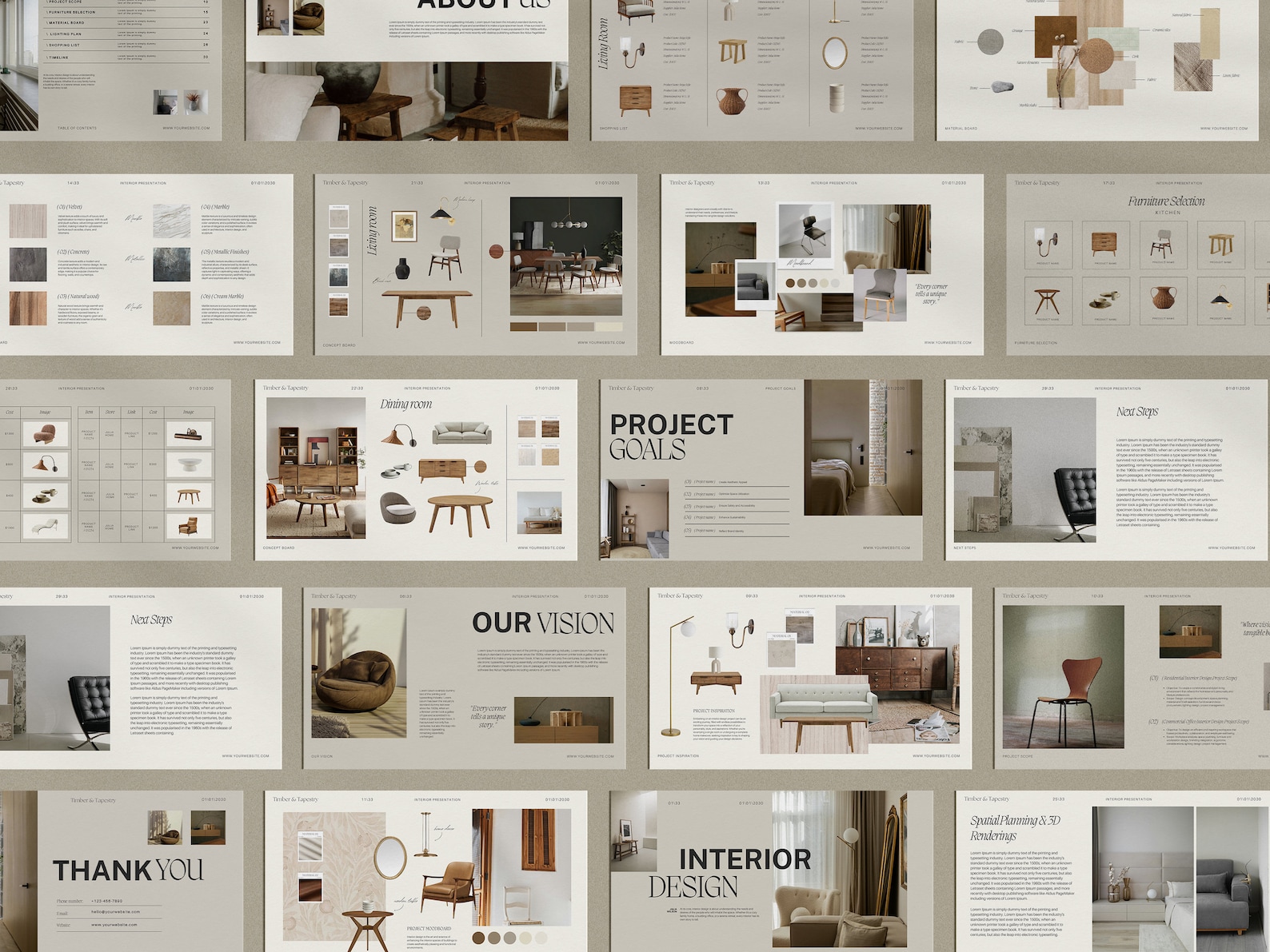 Interior Design Presentation Canva Template, Interior Design Mood Board ...