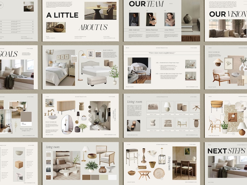 Interior Design Presentation Canva Template, Interior Designer Mood ...