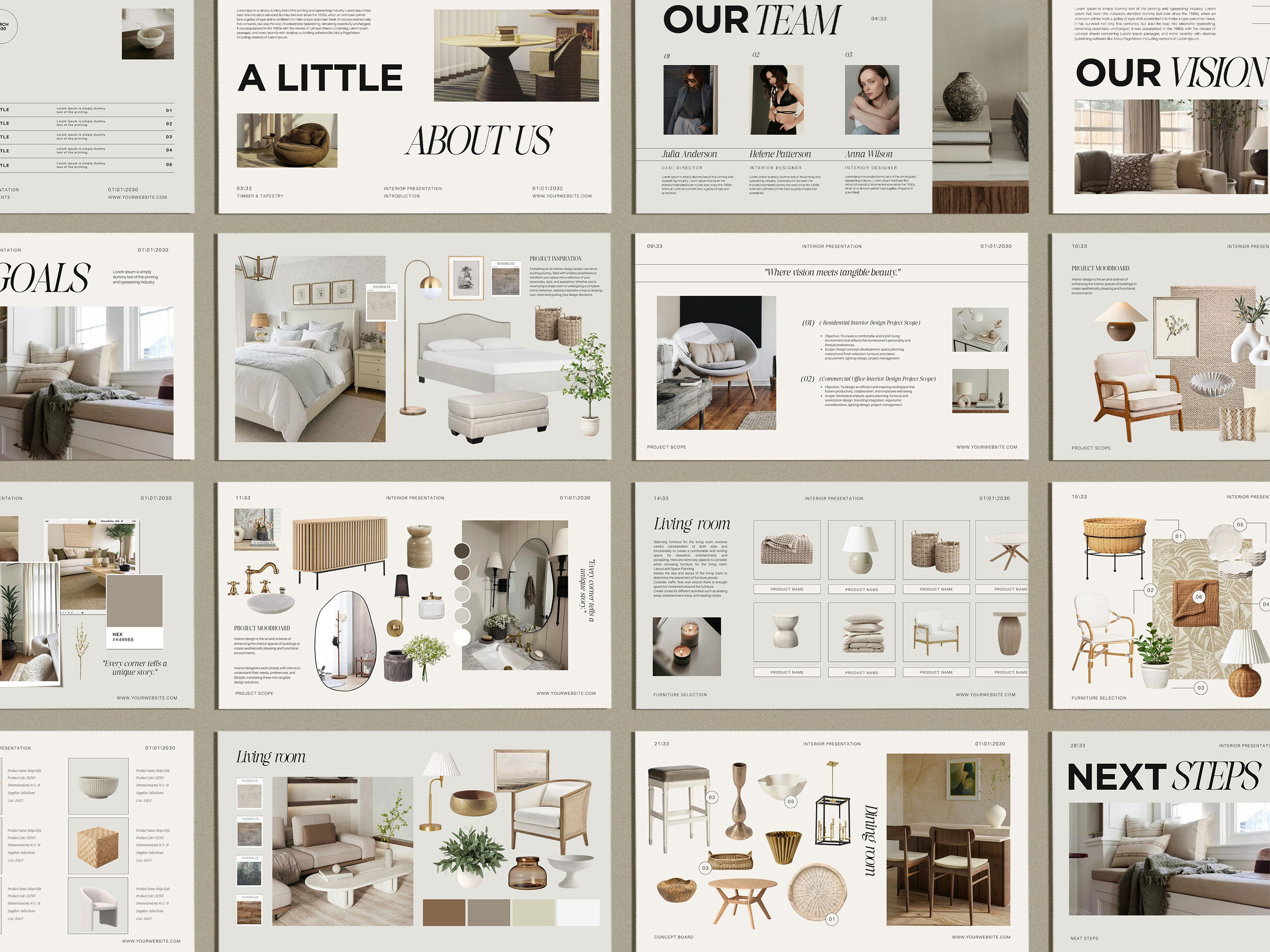 Interior Design Presentation Canva Template, Interior Designer Mood ...