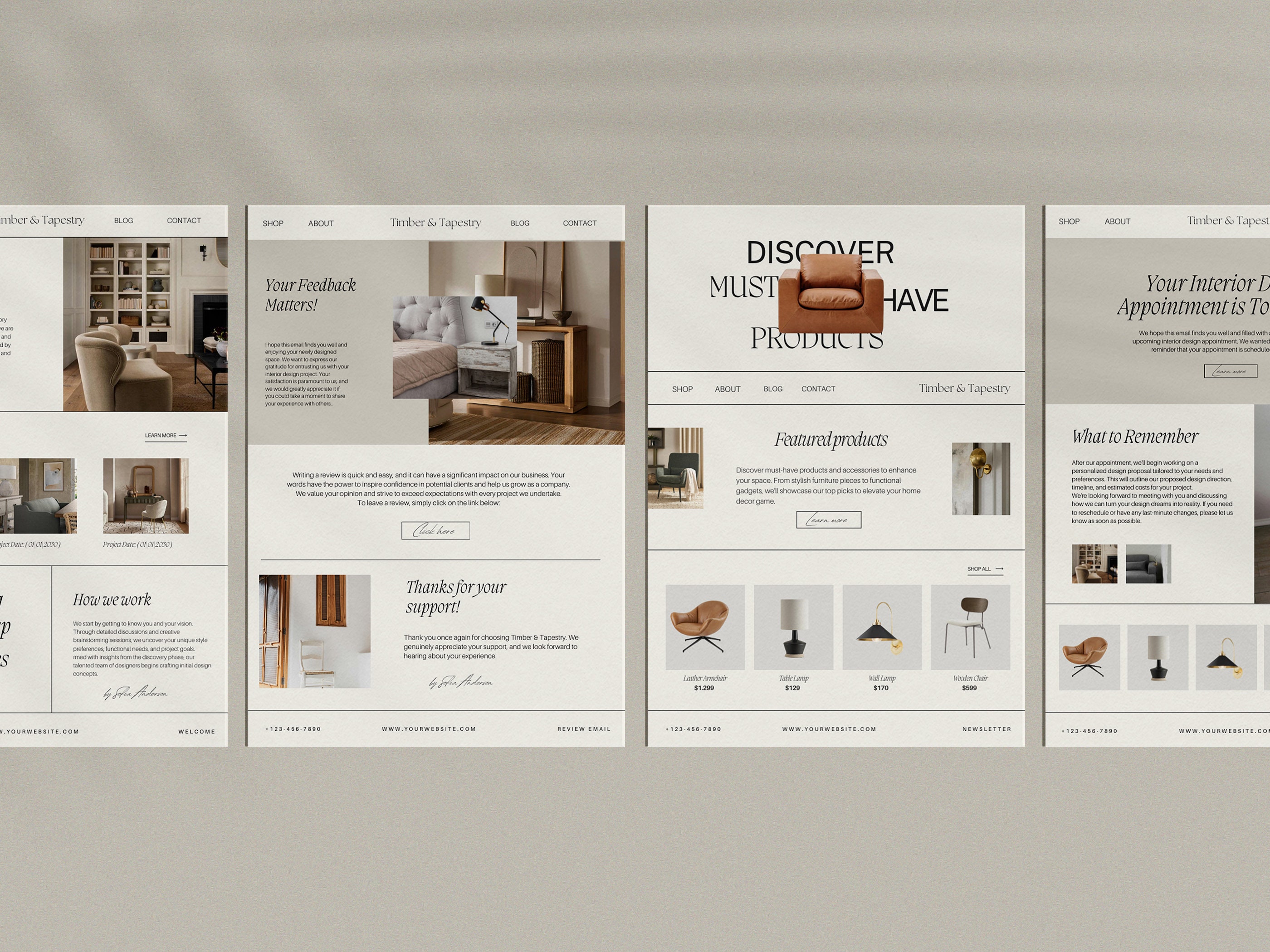 Canva Interior Design Email Template, Editable Canva Email Newsletter ...