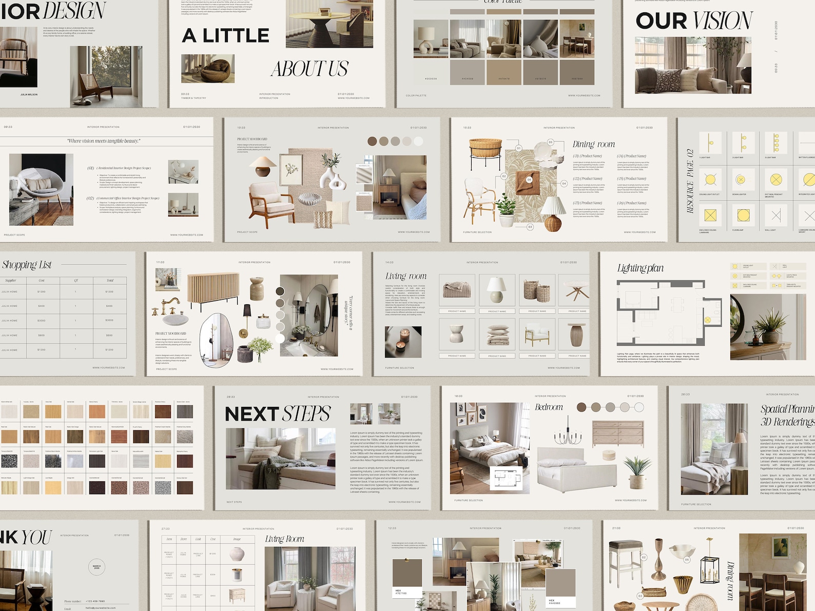Interior Design Presentation Canva Template, Interior Designer Mood ...