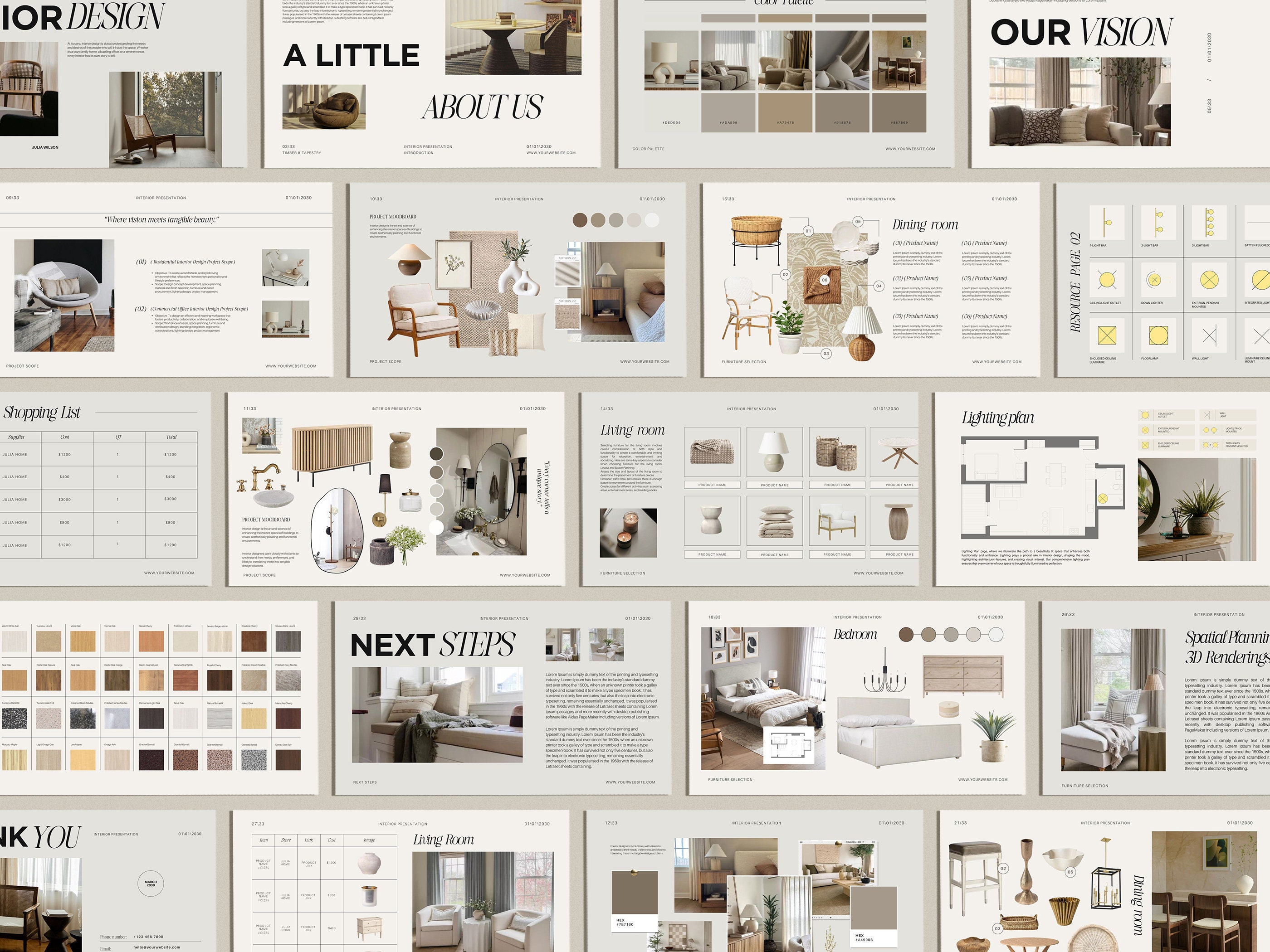 Interior Design Presentation Canva Template, Interior Designer Mood ...