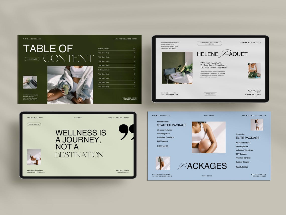 Wellness Coach Slide Deck Canva Template | Editable Presentation for ...