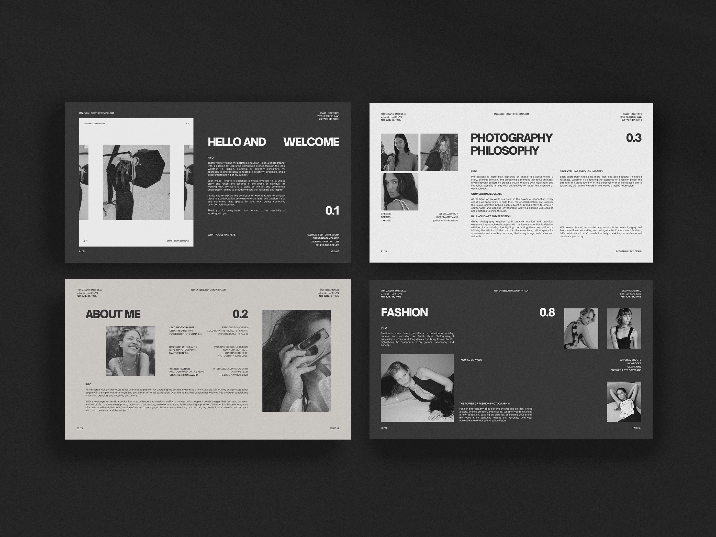 Photography Portfolio Canva Template, Portfolio Presentation Canva ...