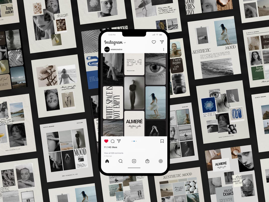 30 Neutral Instagram Post Canva Templates | Editable Instagram Portrait ...