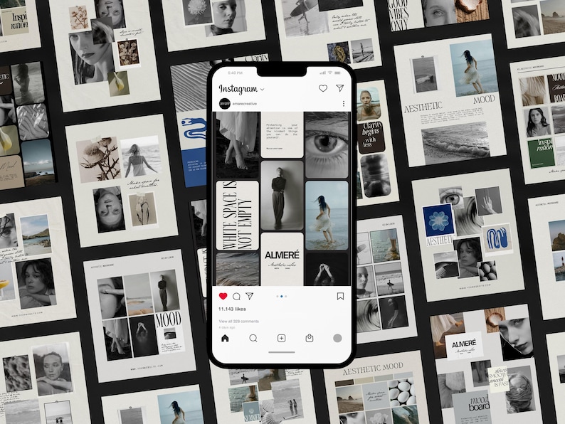 30 Neutral Instagram Post Canva Templates | Editable Instagram Portrait ...