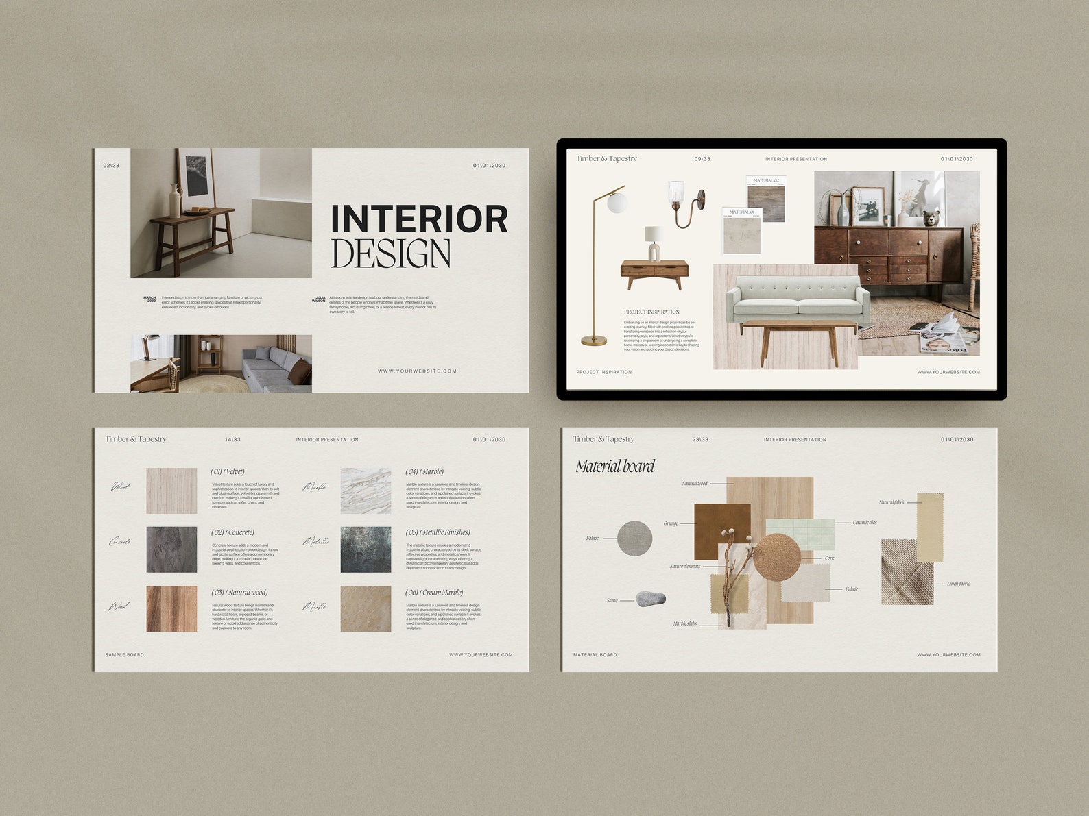 Interior Design Presentation Canva Template, Interior Design Mood Board ...