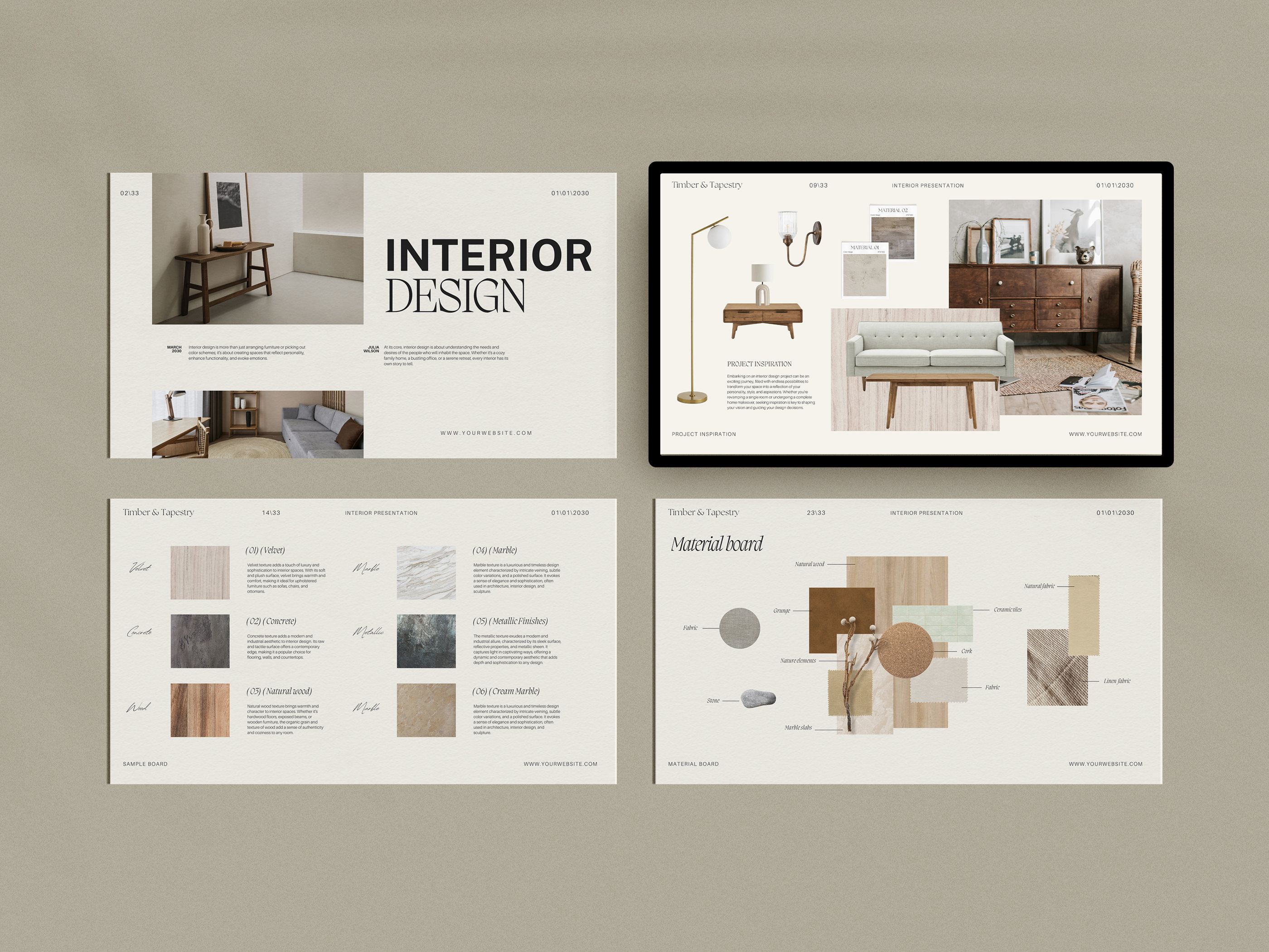 Interior Design Presentation Canva Template, Interior Design Mood Board ...