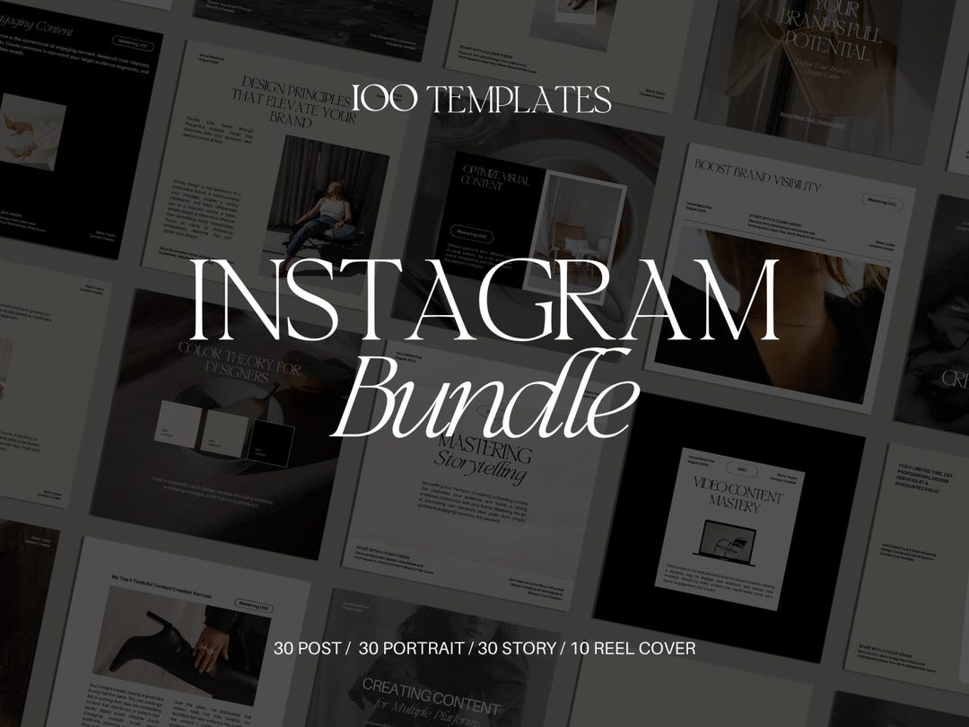 100 Instagram Bundle Canva Template Set, Instagram Post Template ...