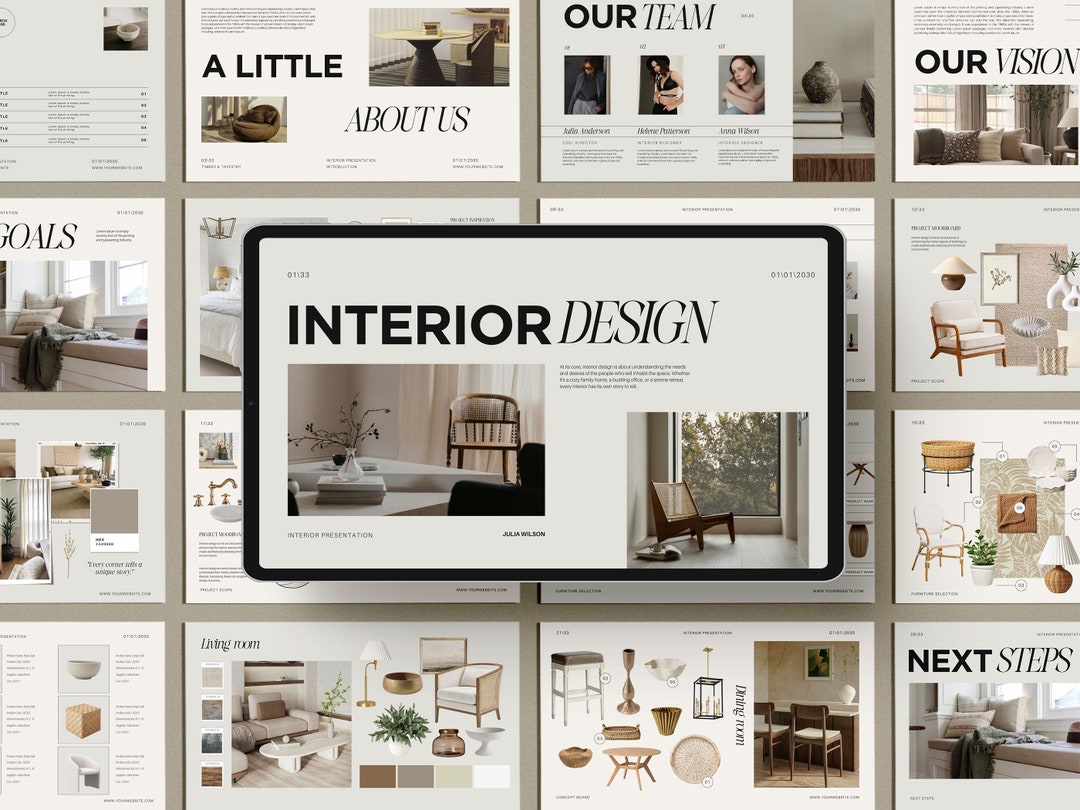 Interior Design Presentation Canva Template, Interior Designer Mood ...