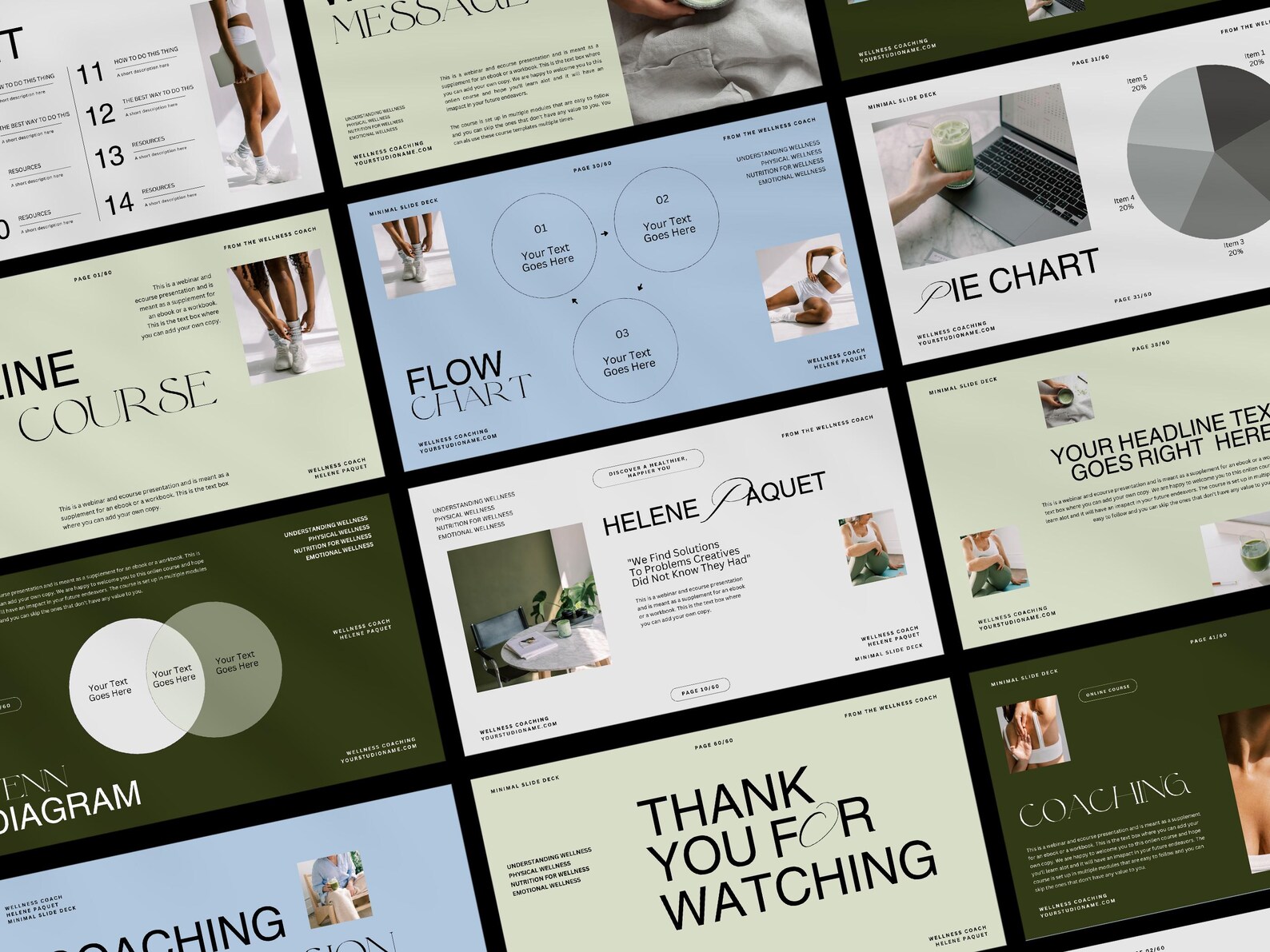 Wellness Coach Slide Deck Canva Template | Editable Presentation for ...