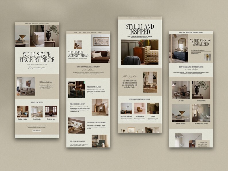 5 Editable Flodesk Email Templates | Interior Design Welcome ...