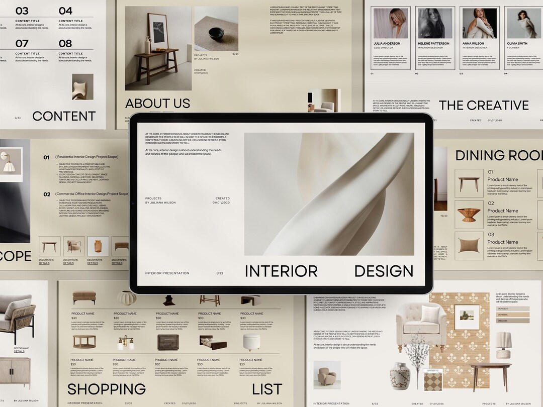 Interior Design Presentation Canva Template, Client Mood Board for ...