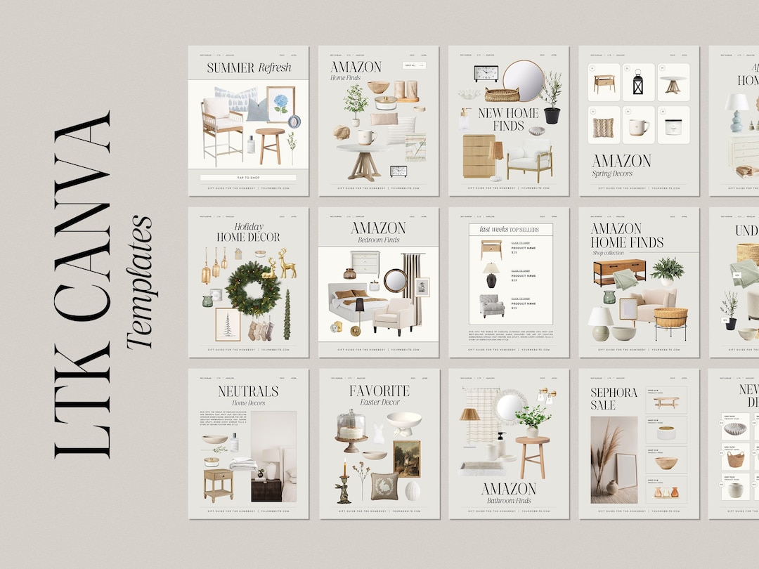 20 Interior Design LTK Canva Templates | Home Decor Instagram Kit for ...