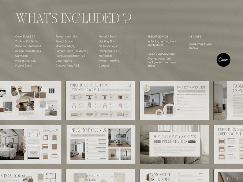 Interior Design Presentation Canva Template, Canva Interior Design ...