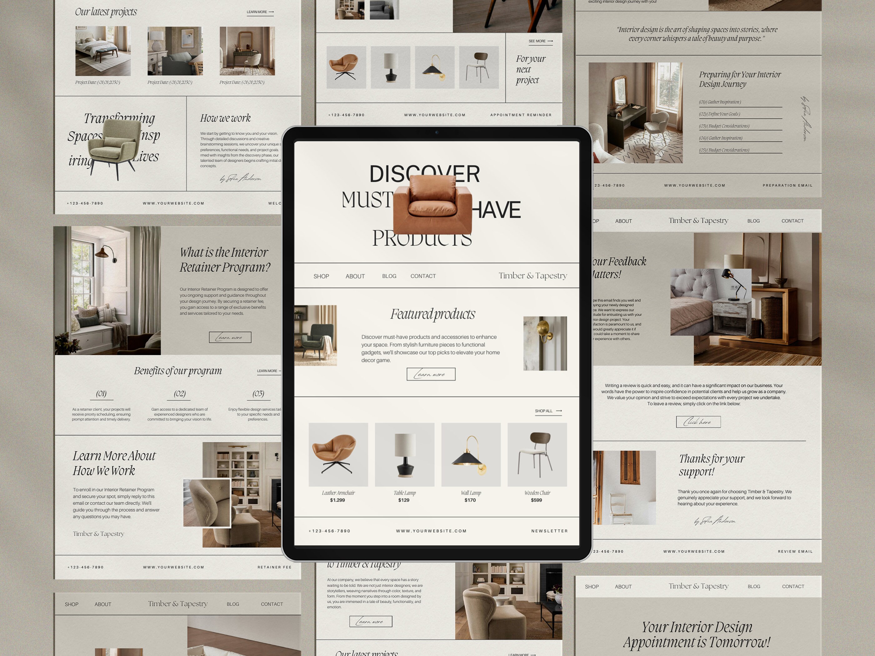 Canva Interior Design Email Template, Editable Canva Email Newsletter ...