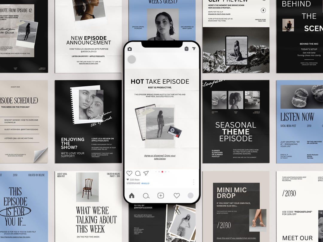 20 Podcast Instagram Post Canva Templates | Editable IG Graphics for ...