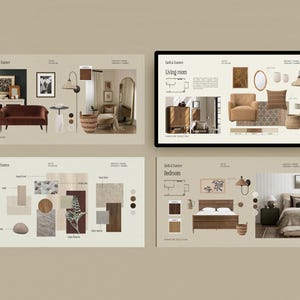 Interior Design Client Presentation Canva Template | Editable Mood ...