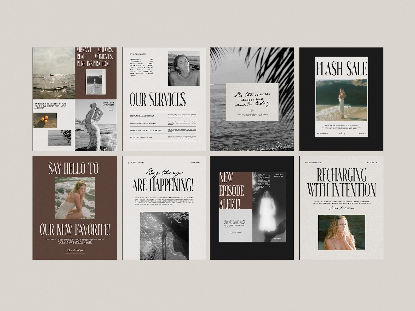 40 Instagram Post Kit Canva Templates | Instagram Portrait Post Collage ...