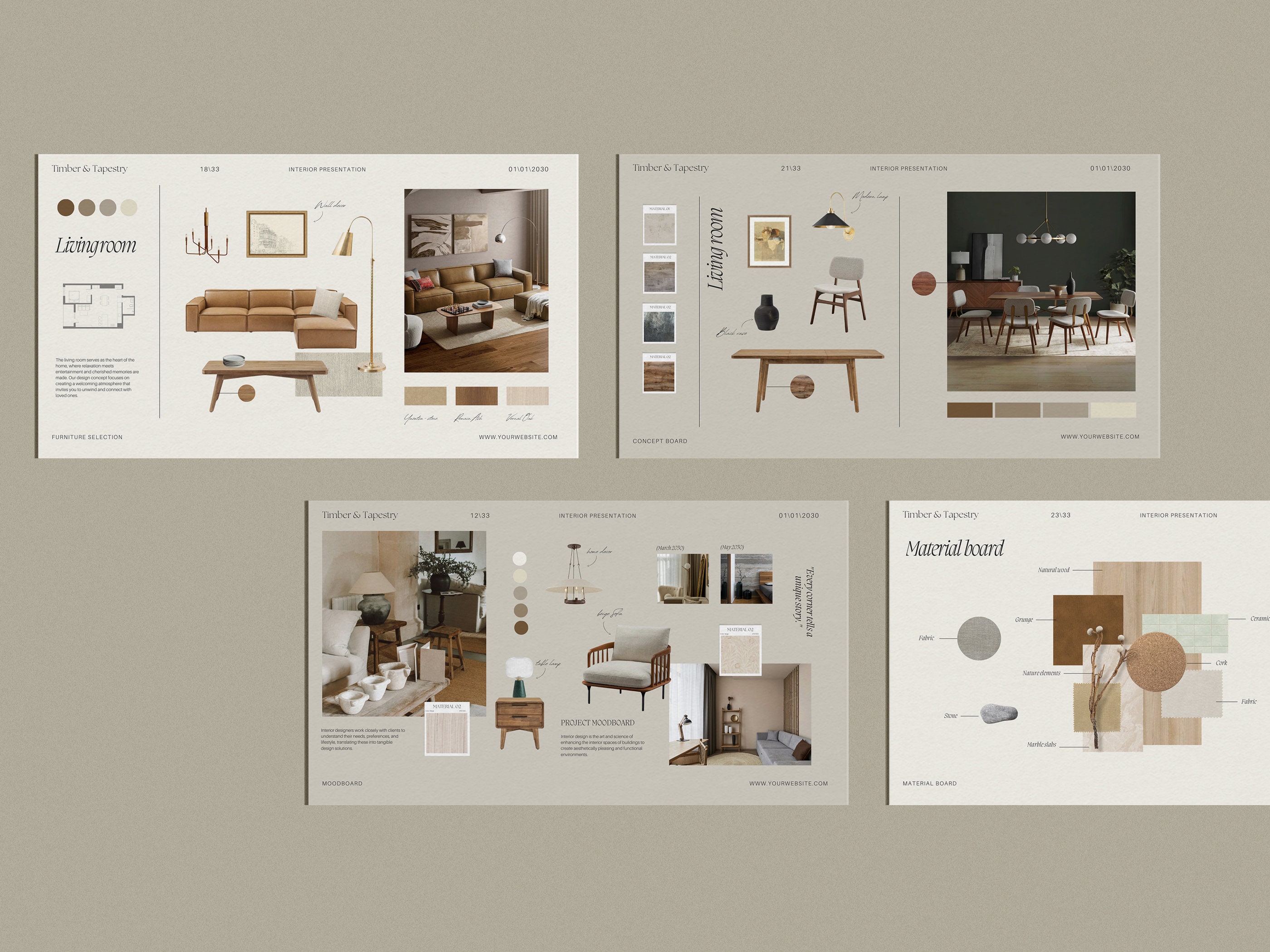 Interior Design Presentation Canva Template, Interior Design Mood Board ...