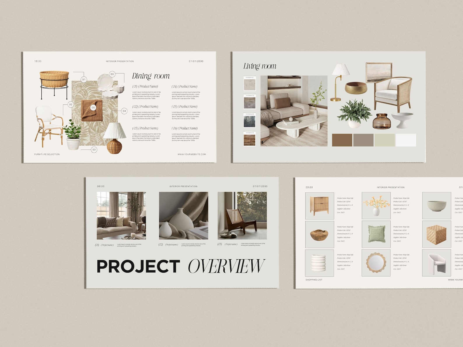 Interior Design Presentation Canva Template, Interior Designer Mood ...
