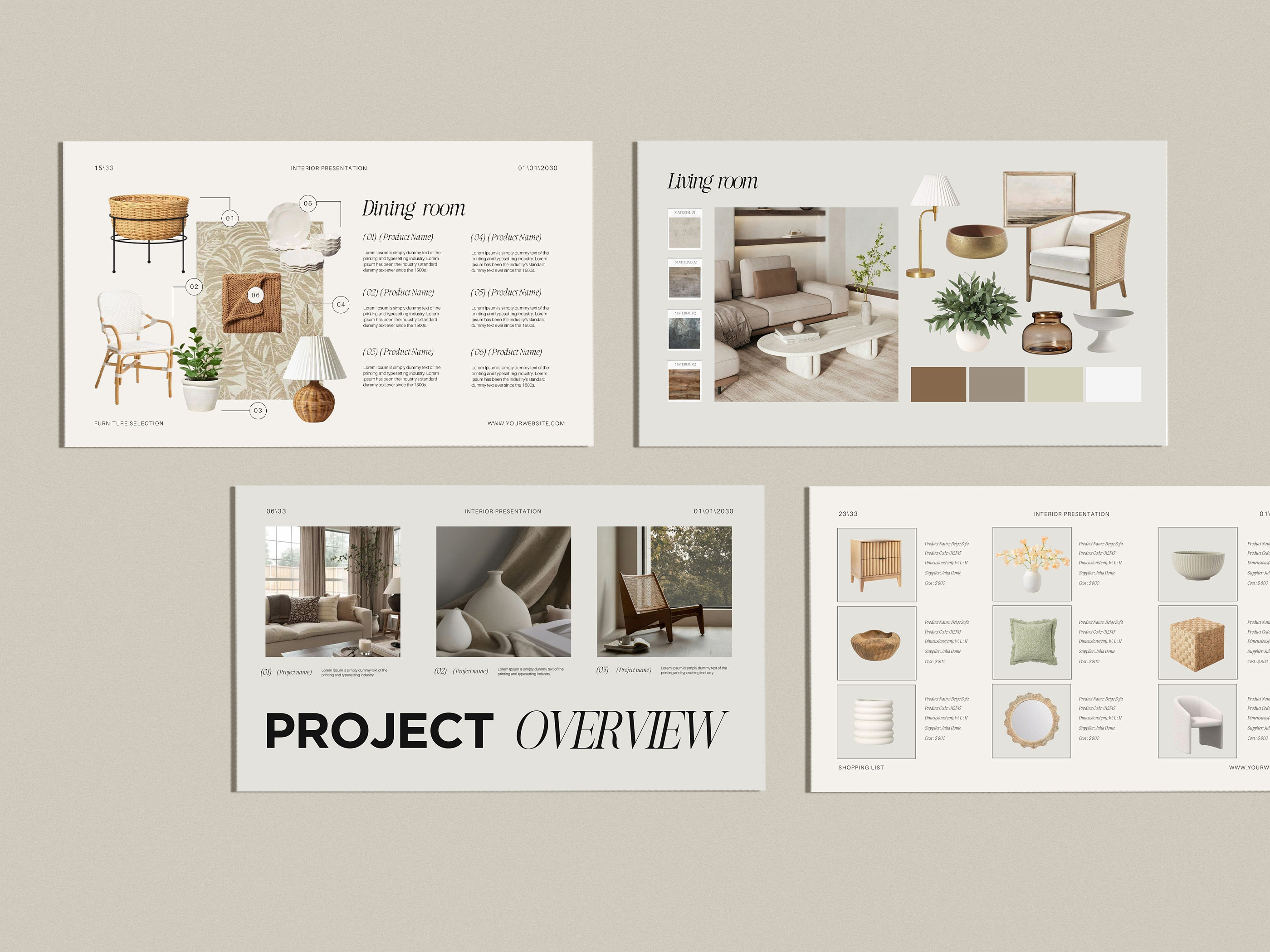 Interior Design Presentation Canva Template, Interior Designer Mood ...