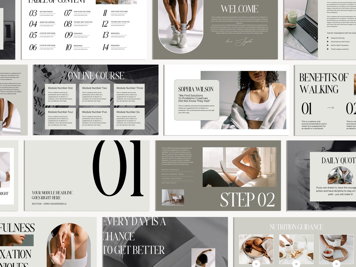 Wellness Coach Slide Deck Canva Template | Editable Presentation for ...