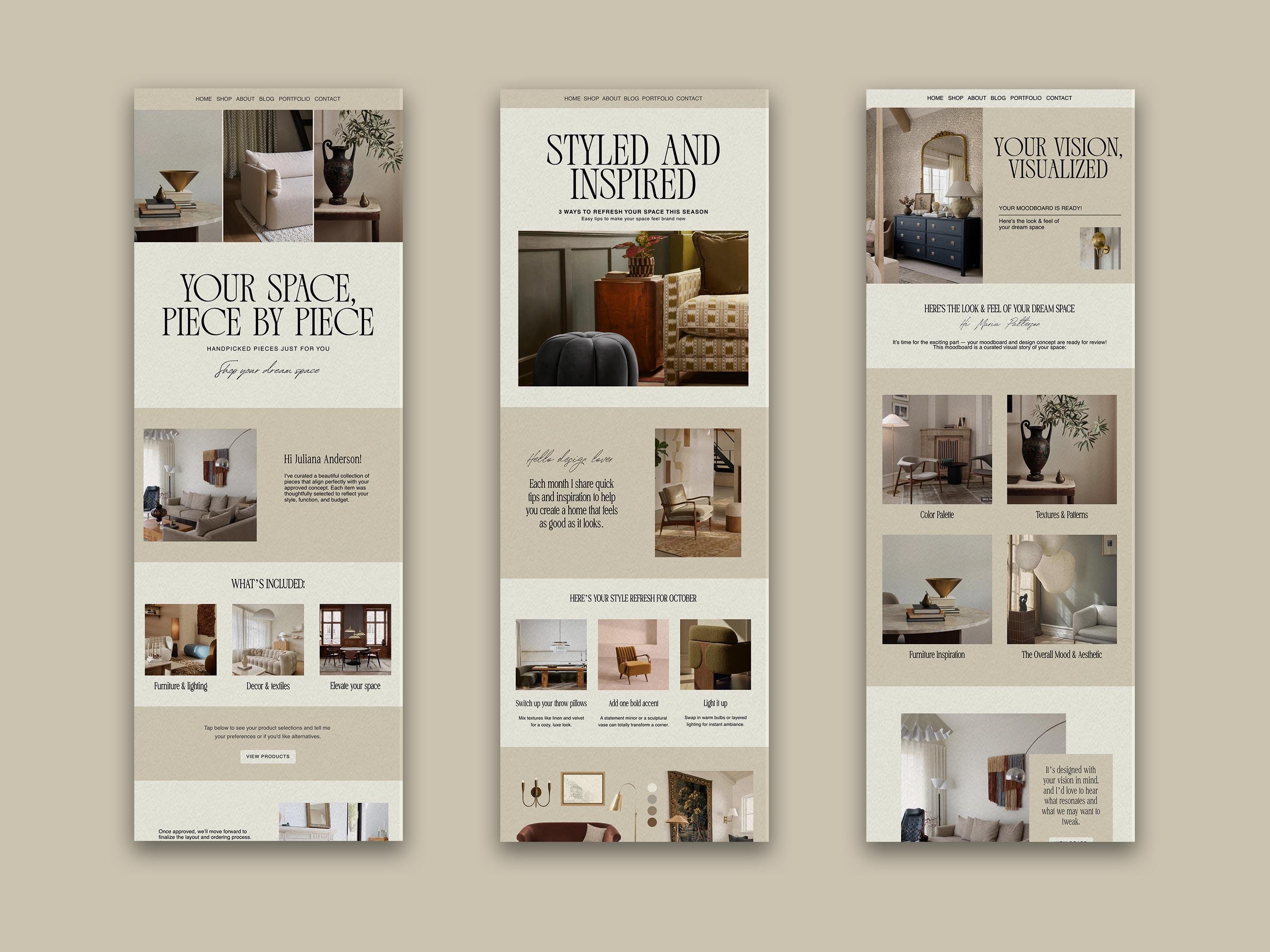 5 Editable Flodesk Email Templates | Interior Design Welcome ...