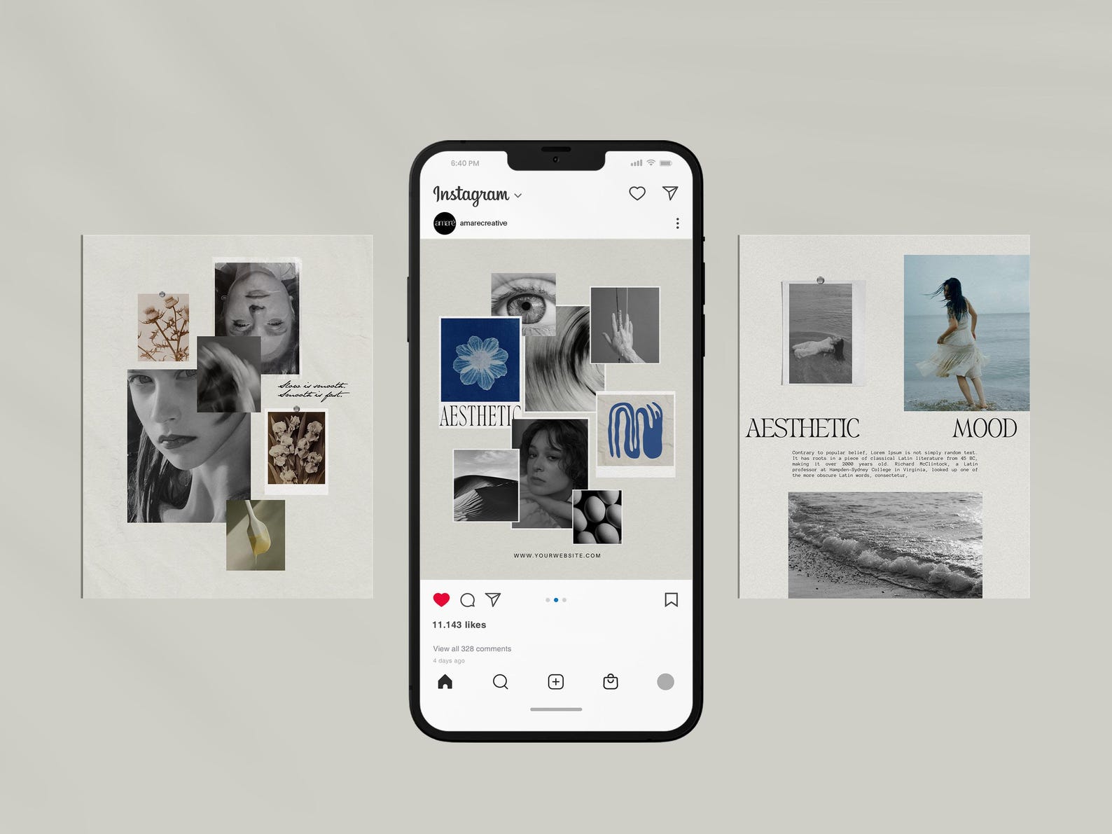 30 Neutral Instagram Post Canva Templates | Editable Instagram Portrait ...