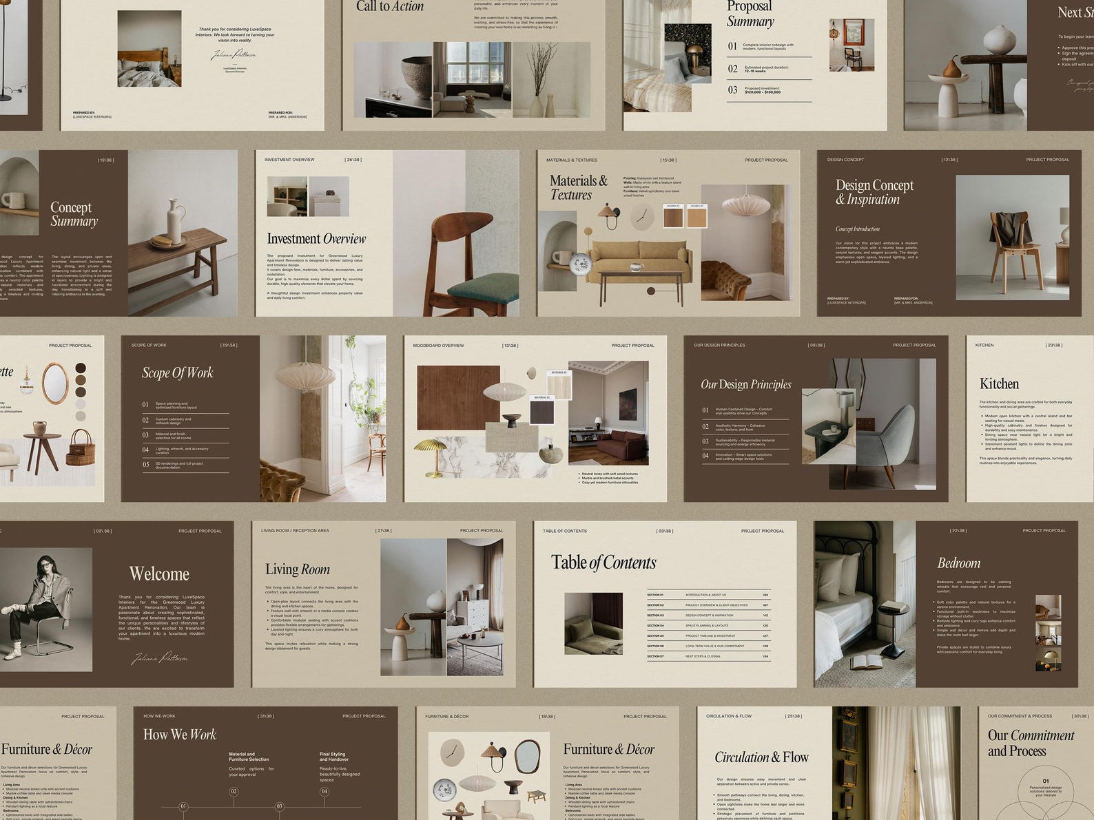 38 Page Interior Design Project Proposal Canva Template | Editable ...