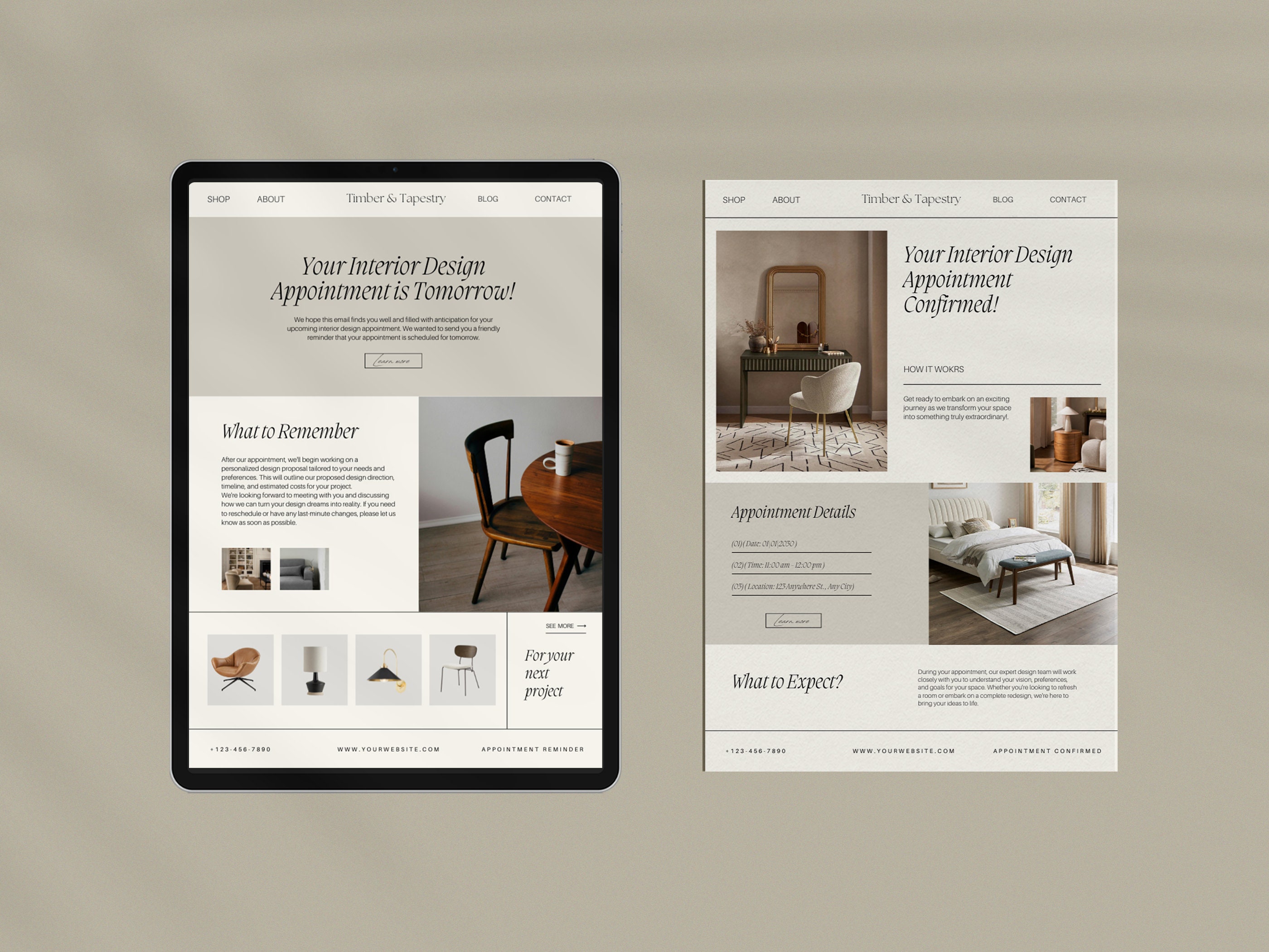 Canva Interior Design Email Template, Editable Canva Email Newsletter ...