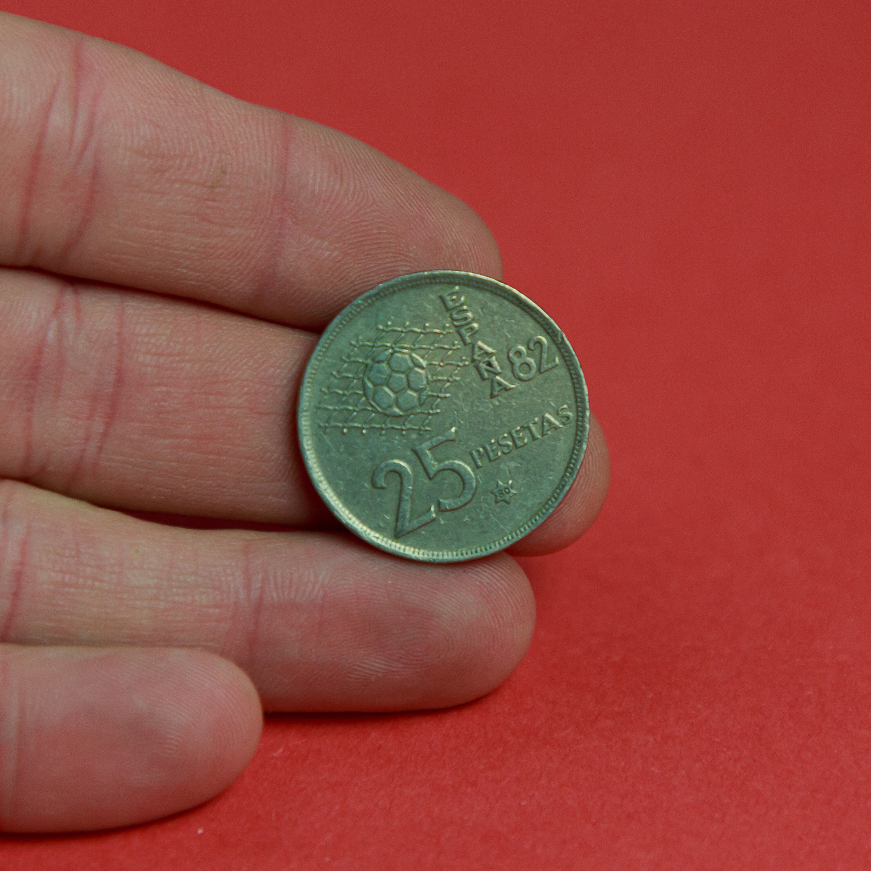 1980 Authentic Spanish 25 Pesetas. Star 80. Fifa World Cup 1982 in ...
