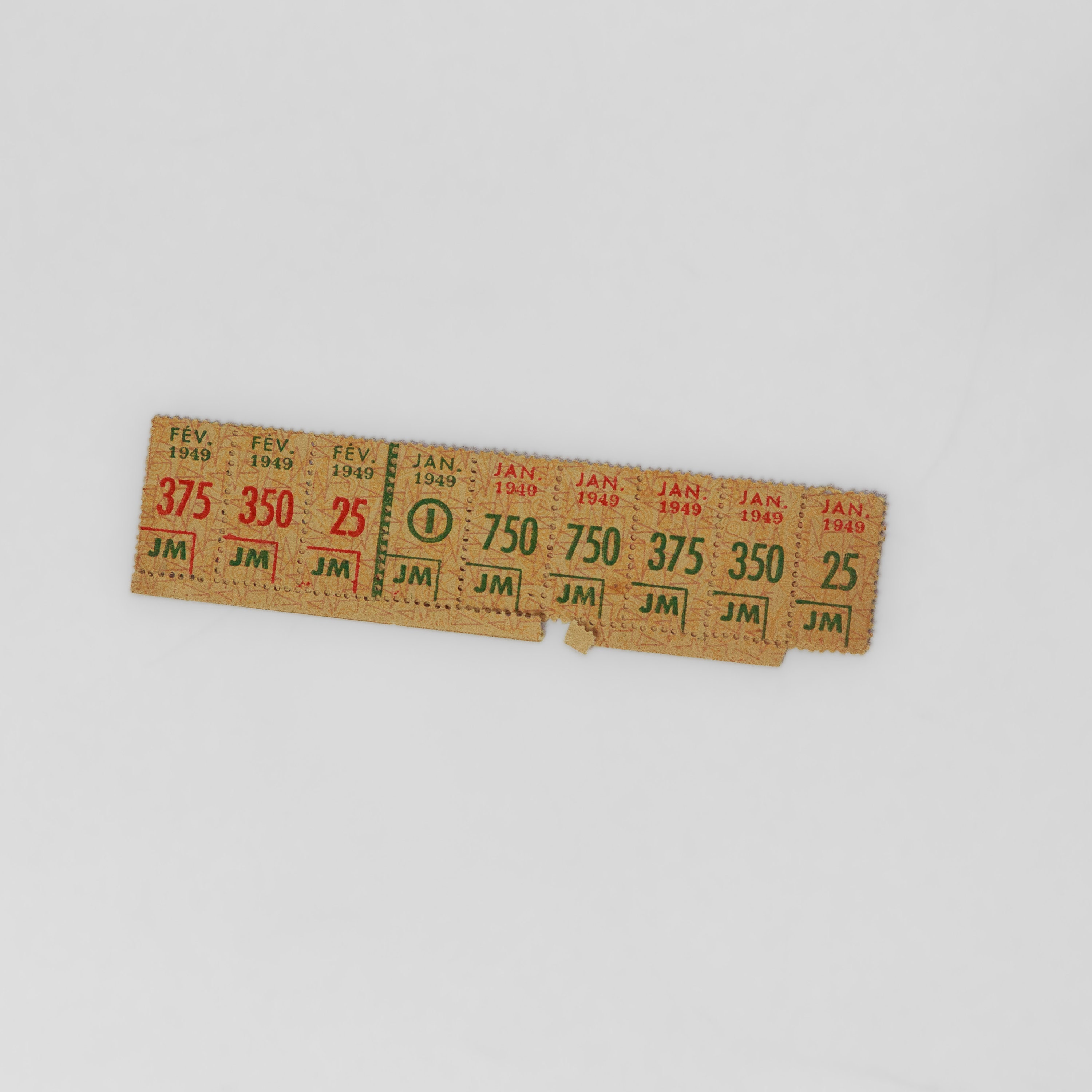 Rare Vintage French Ration Ticket Pain J.M. 1949 // Ticket De ...