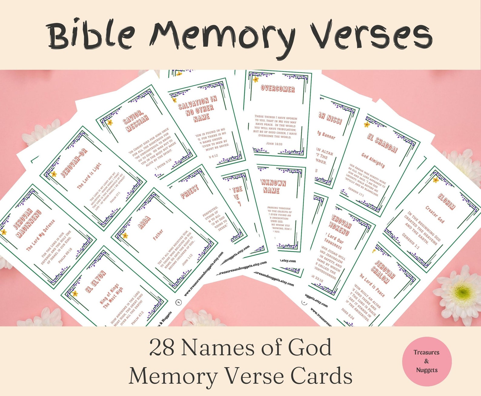 Names of God Bible Verse Memory Cards (PDF) - Etsy