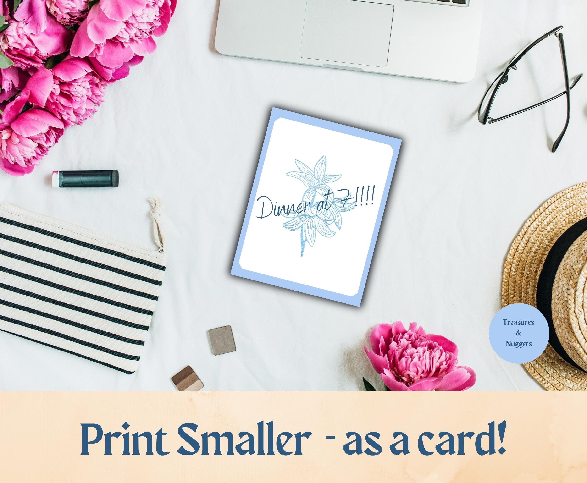 Blue Foil Lily Stationary Paper Pack, Printable Stationary Set, Instant ...