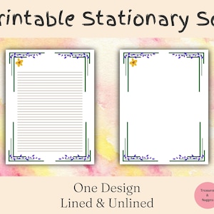 Green Border Design Stationary Paper Pack, Printable Stationary Set ...